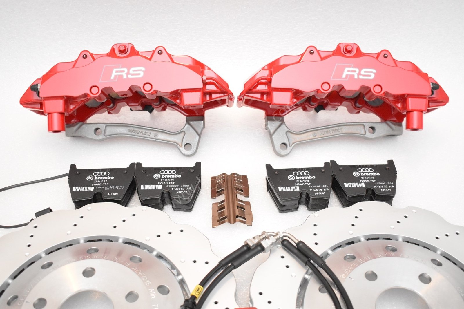 Audi Rs4 RS5 R8 Front Brembo 8Pot 365x34mm Wave brake discs Red