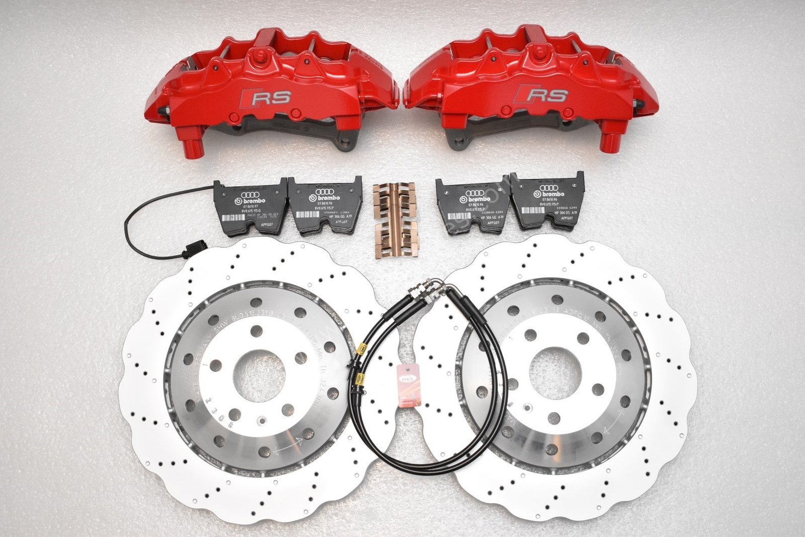 Audi Rs4 RS5 R8 Front Brembo 8Pot 365x34mm Wave brake discs Red