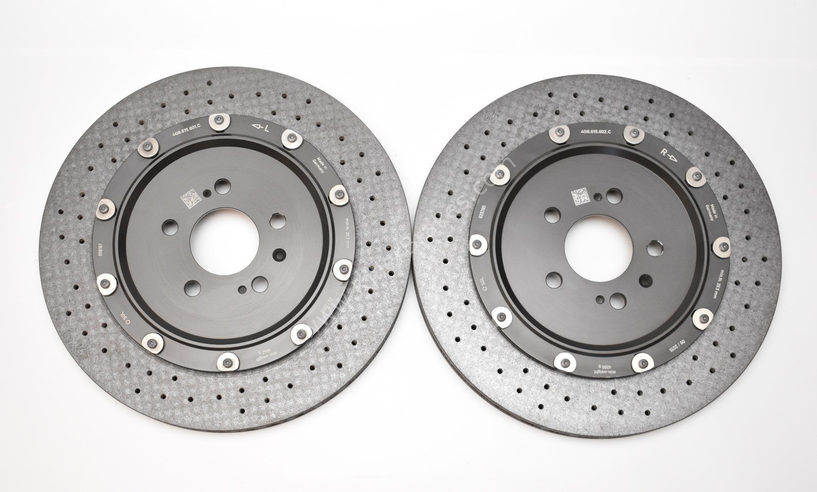 Audi RS7 4G Rear Brake Discs Ceramic 4G8615601C 4G8615601D 4G8615602C ...