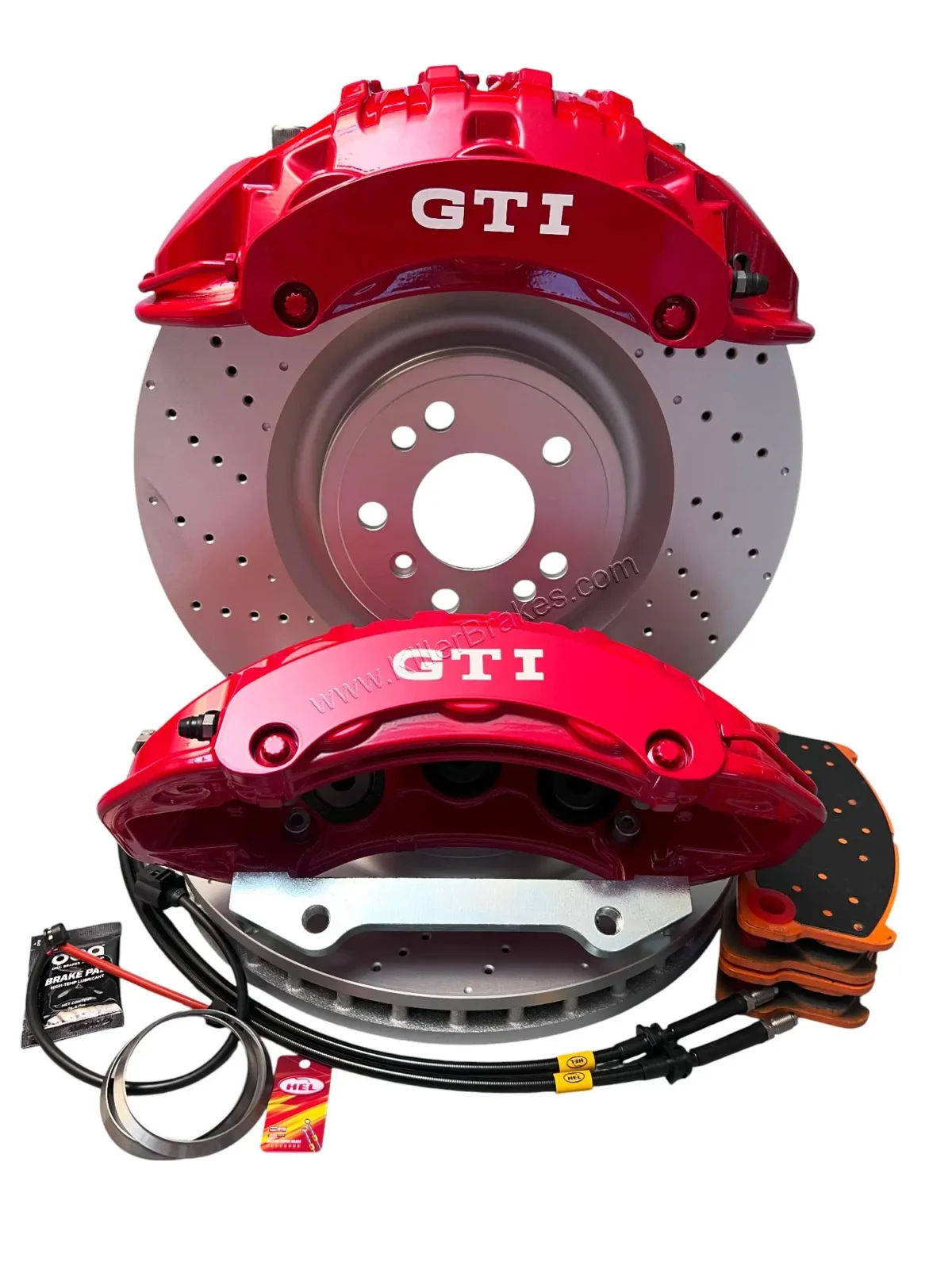 Front Brembo 6pot Brake Kit 375x36mm DBA3692OEX Drilled Brake Discs DBA ...
